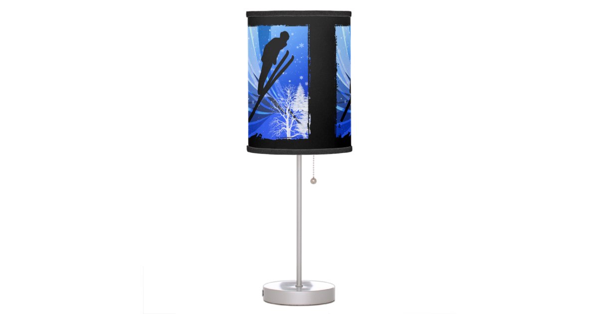 Ski Jumping in the Snow Table Lamp | Zazzle