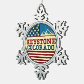 Ski Keystone Colorado Skiing Snowflake Pewter Christmas Ornament | Zazzle