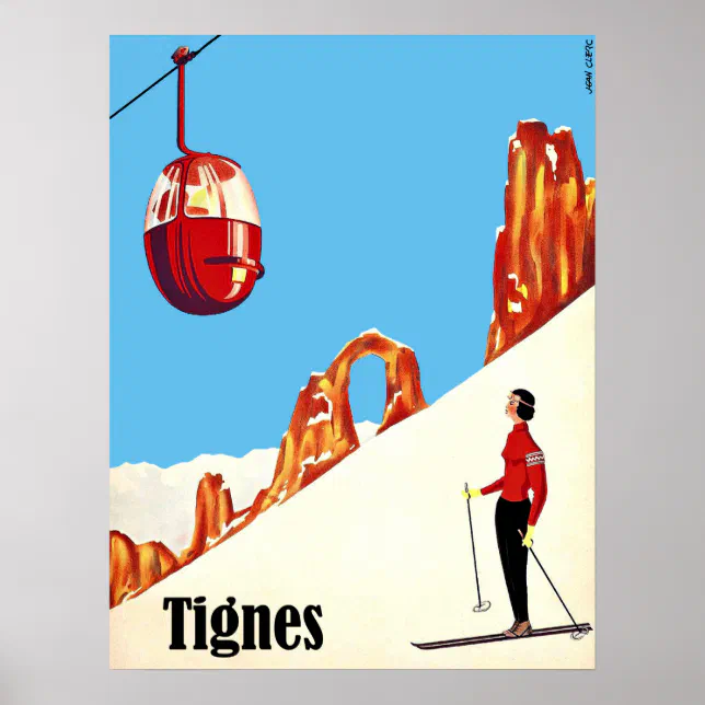 Ski lift in Tignes, France Poster | Zazzle