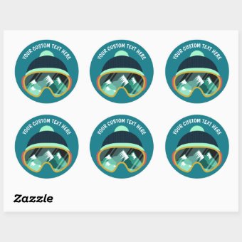 Ski Mask custom text stickers | Zazzle
