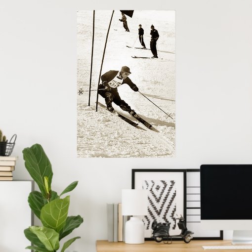 Ski Racing Slalom Skiing Sports downhill Skiing Poster | Zazzle