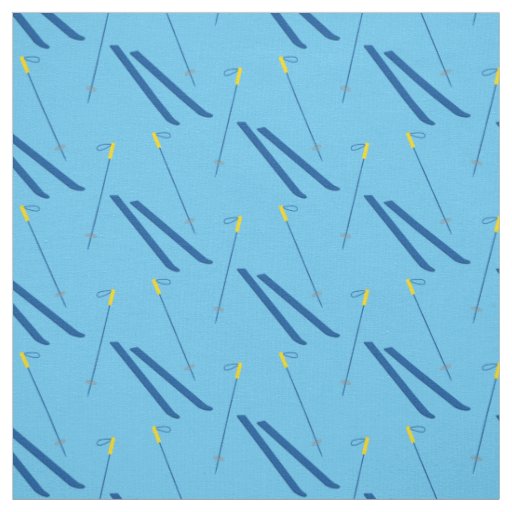 Ski Skiing Winter Sports Fabric | Zazzle