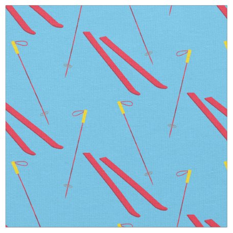 Ski Skiing Winter Sports Fabric | Zazzle