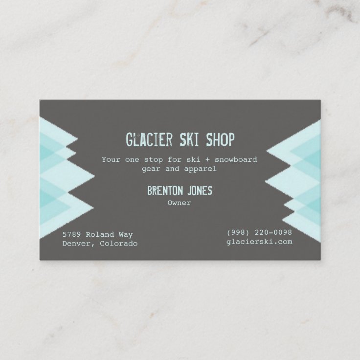 Ski + Snowboard Instructor Business Business Card | Zazzle