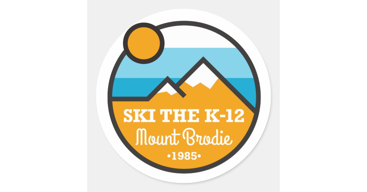 Ski the K-12 Patch Style Classic Round Sticker | Zazzle