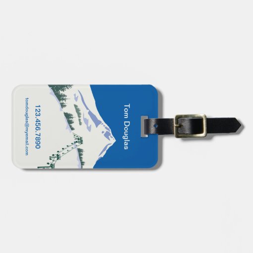 Ski Winter Scene Luggage Tag | Zazzle