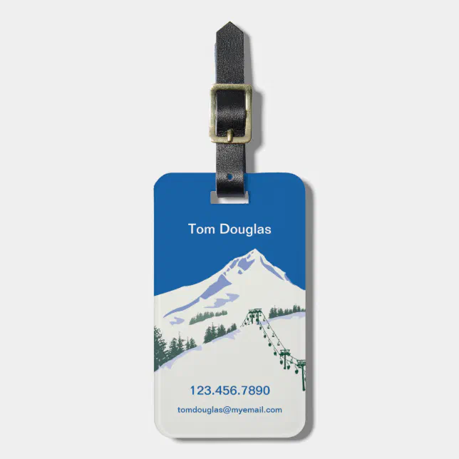 Ski Winter Scene Luggage Tag | Zazzle