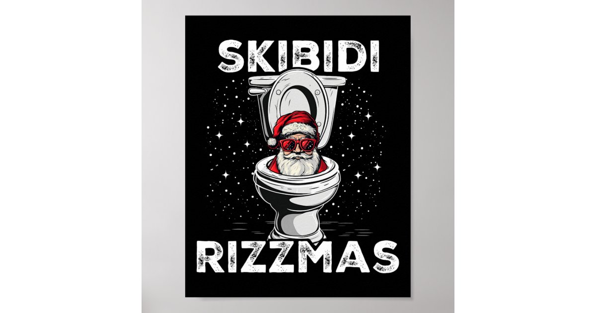 Skibidi Rizzmas Funny Toilet Santa White Elephant Poster | Zazzle