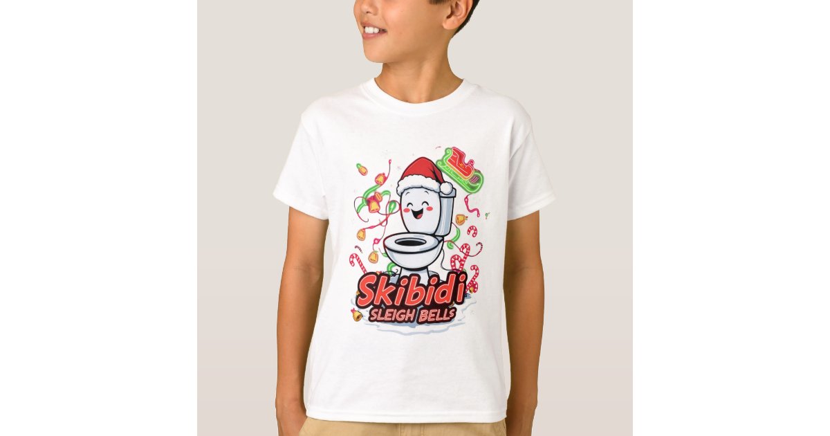 Skibidi Sleigh Bells gen Alpha meme Christmas T-Shirt | Zazzle