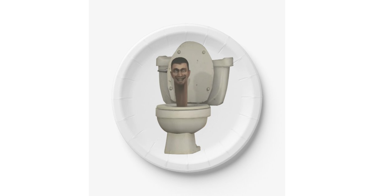 Skibidi toilet paper party plate disposable | Zazzle