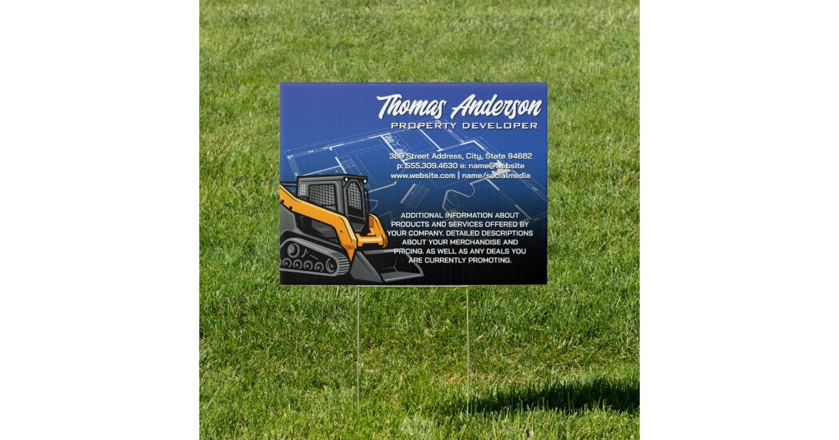 Skid Steer | Construction Developing Sign | Zazzle