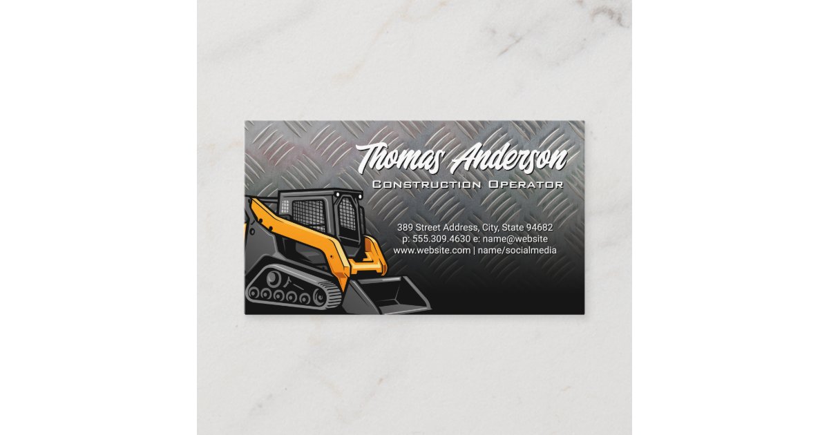Skid Steer | Construction Vehicle Business Card | Zazzle