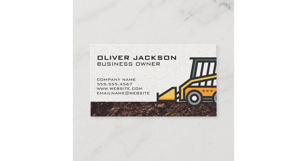 Skid Steer Loader | Bulldozer | Dirt Business Card | Zazzle