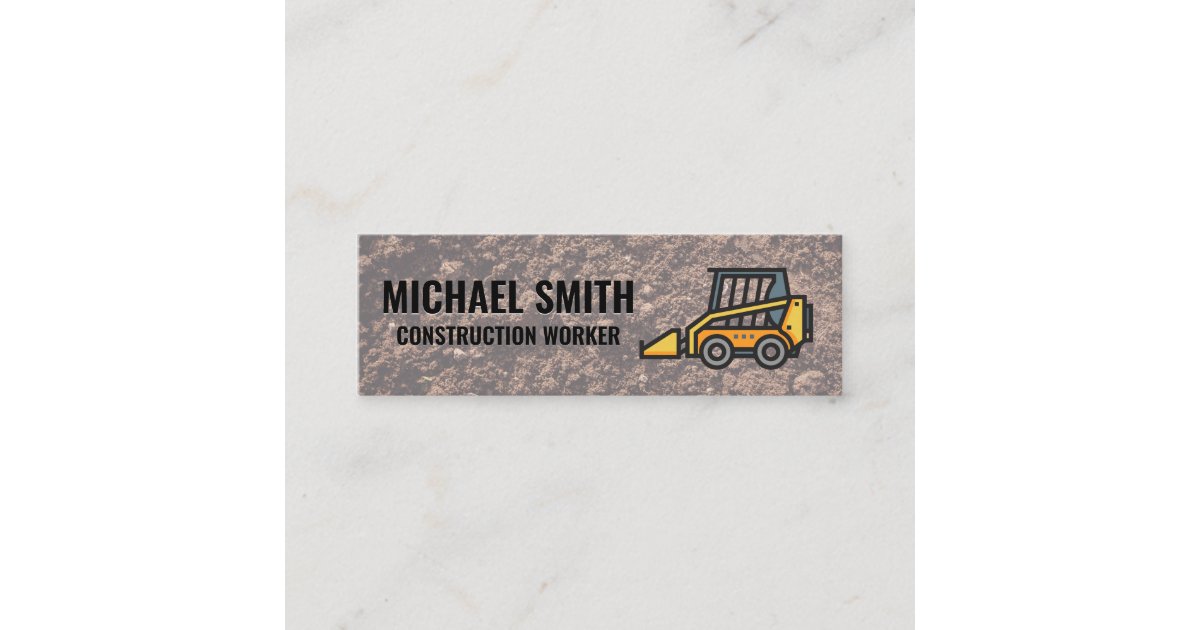 Skid Steer Loader | Bulldozer | Dirt Mini Business Card | Zazzle