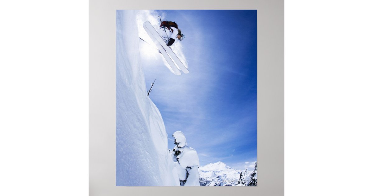 Skier Jumping Poster | Zazzle