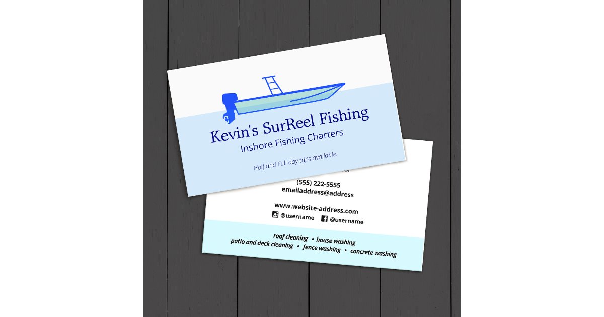 Skiff Fishing Boat Charter Business Card | Zazzle