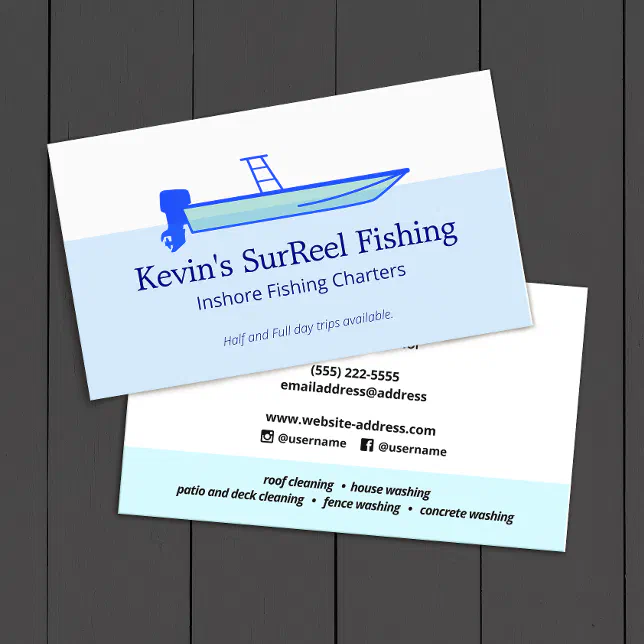 Skiff Fishing Boat Charter Business Card | Zazzle