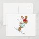Skiing Bunny Postcard | Zazzle