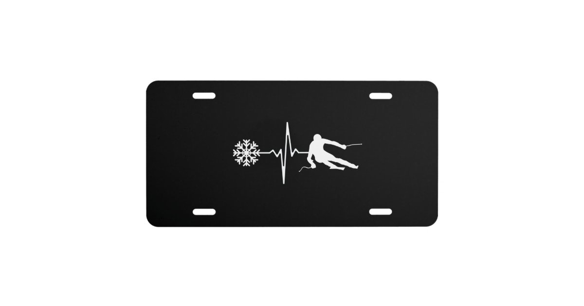 Skiing License Plate | Zazzle