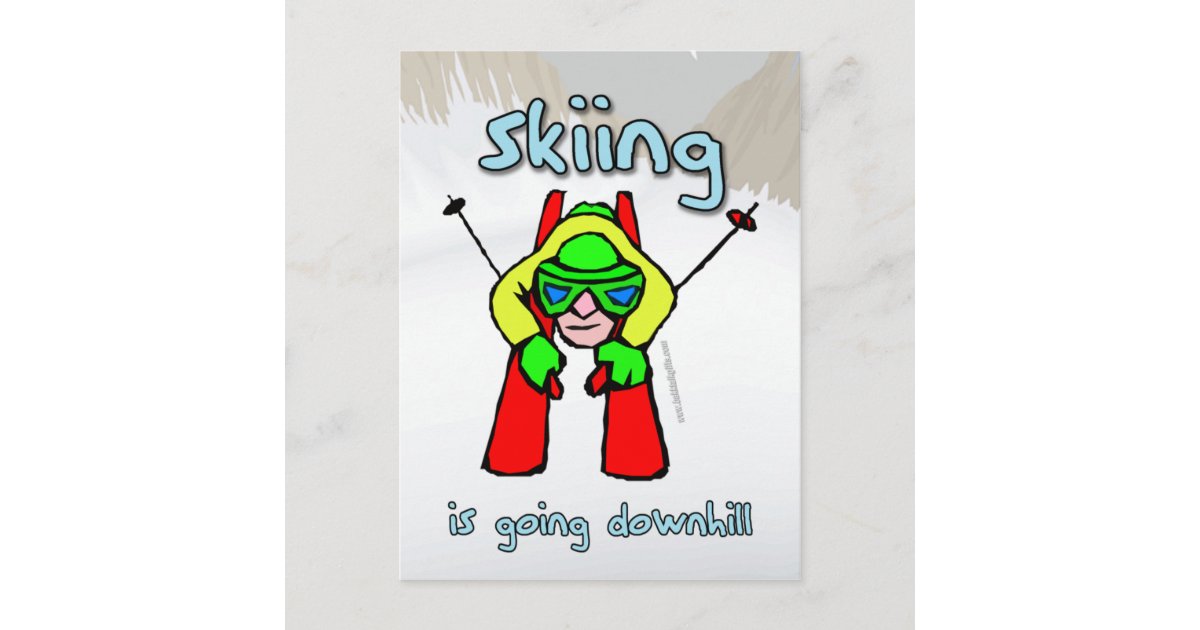 Skiing Postcard | Zazzle