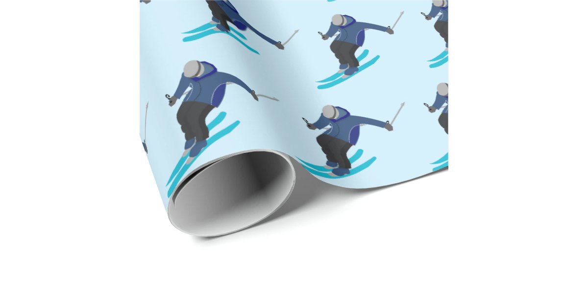 Skiing Wrapping Paper | Zazzle