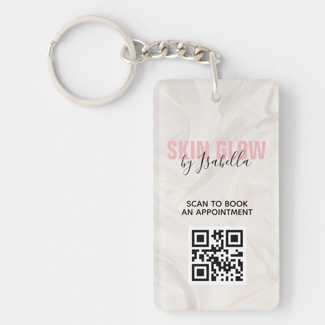 Skin Care Beauty QR Code Scan to Book Appointment Keychain | Zazzle