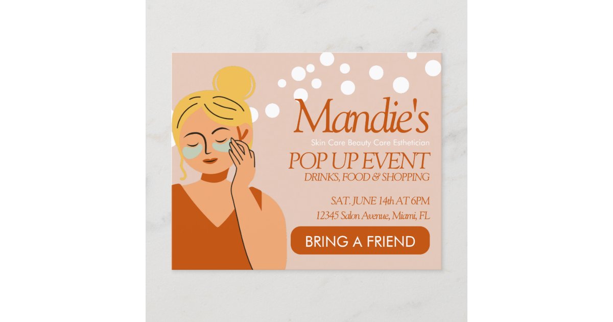 Skin Care Esthetician Business Salon Pop Up Event Flyer | Zazzle