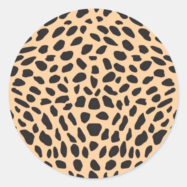 Skin cheetah decor classic round sticker | Zazzle
