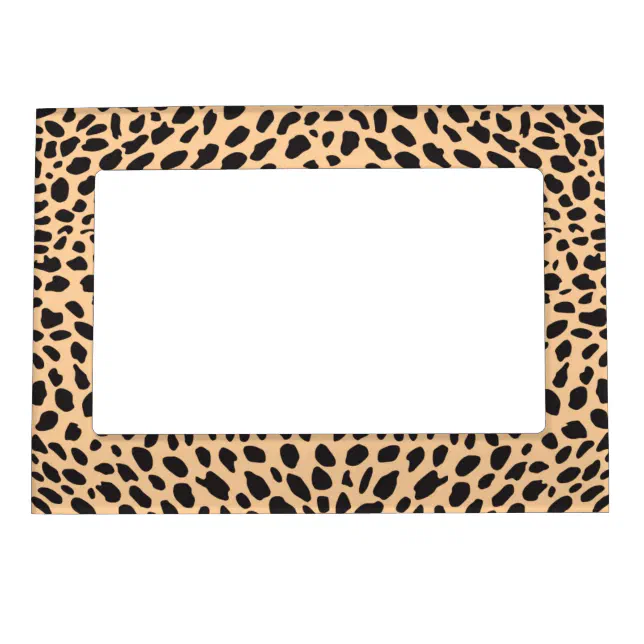 Skin cheetah decor magnetic photo frame | Zazzle