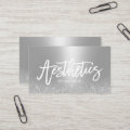 Skincare Esthetician Modern Silver Aesthetics Business Card | Zazzle