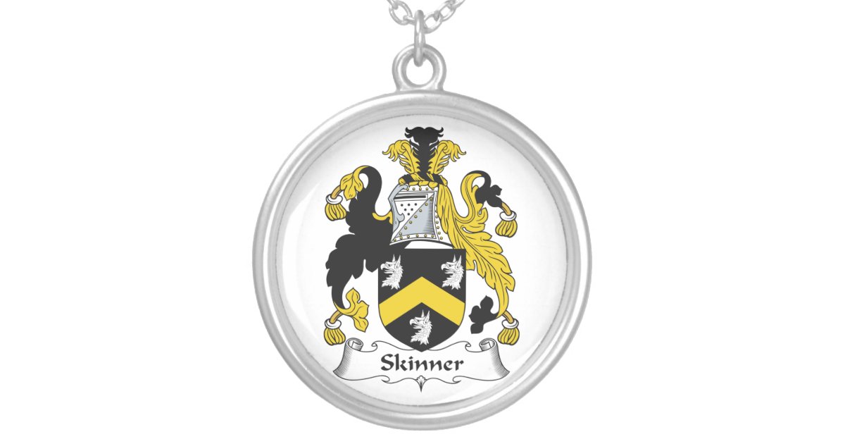 Skinner Family Crest Silver Plated Necklace | Zazzle