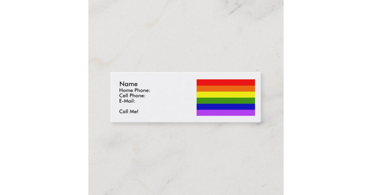 Skinny "Call Me" Card | Zazzle