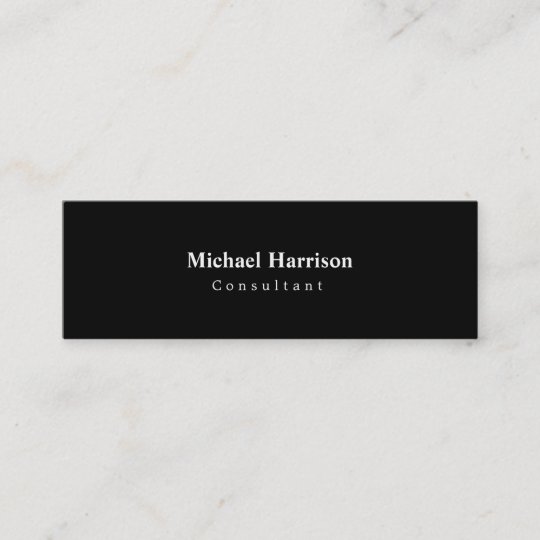 Skinny Classical Plain Black & White Minimalist Mini Business Card ...