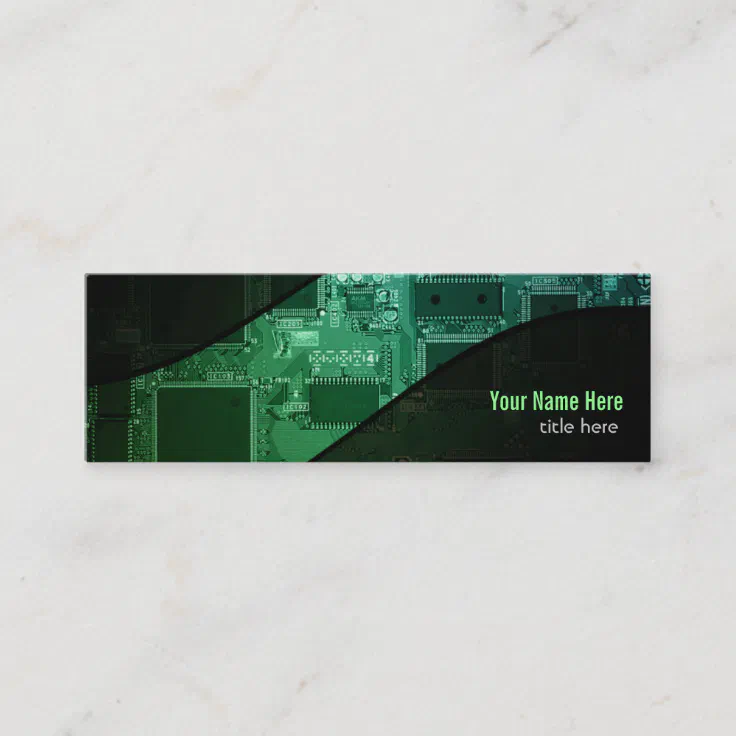 Skinny Computer Chip Business Cards | Zazzle