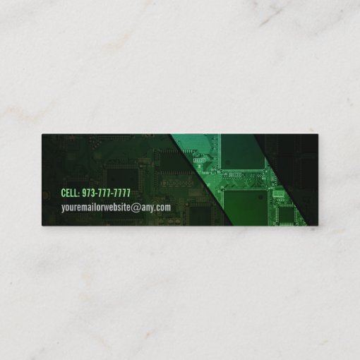 Skinny Computer Chip Business Cards | Zazzle