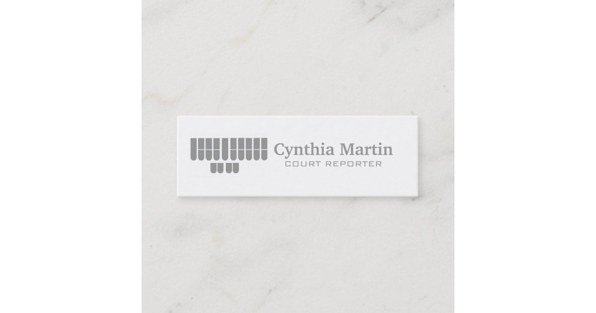Skinny custom court reporter business cards | Zazzle