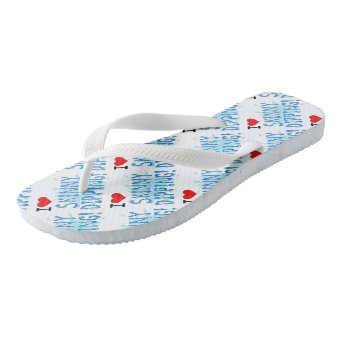 Skinny Dipping - I Love Skinny Dipping Flip Flops | Zazzle