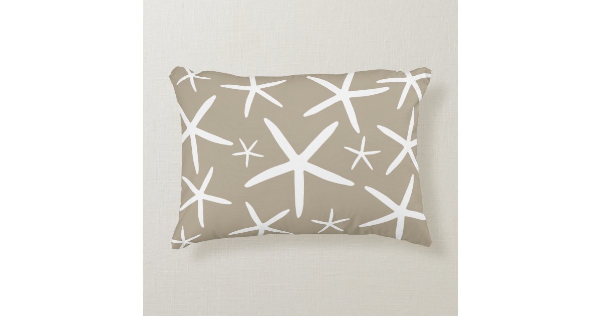 Skinny Starfish | Tan Sand Decorative Pillow | Zazzle