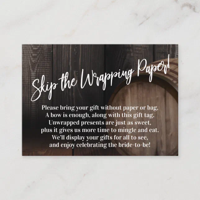 Skip the Wrapping Paper! Handwriting Wood Barrel Enclosure Card | Zazzle