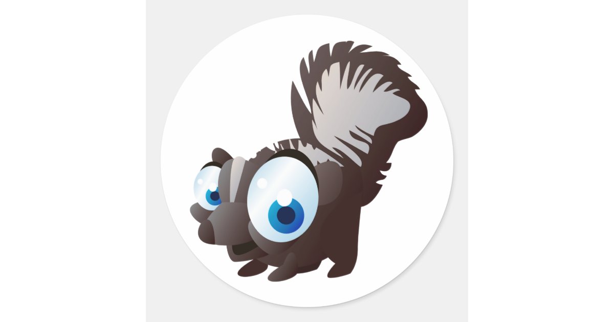 Skippy The Skunk Classic Round Sticker | Zazzle
