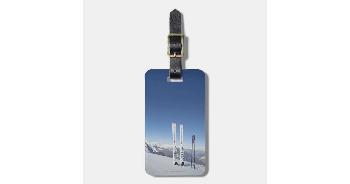 Skis and Ski Poles Luggage Tag | Zazzle