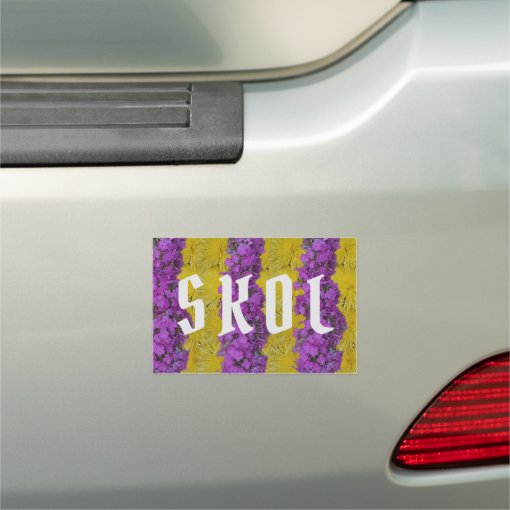 SKOL Vikings Purple & Yellow Floral Spirit Car Magnet | Zazzle