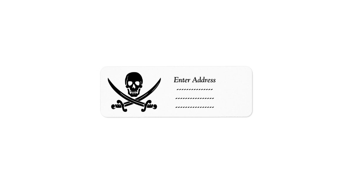 skull address label Sticker Halloween Pirate | Zazzle