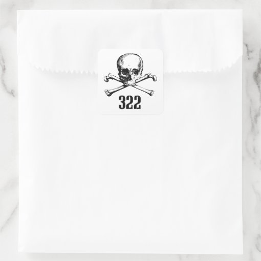 Skull and Bones 322 Square Sticker | Zazzle