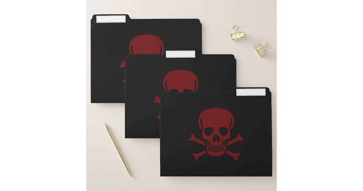 Skull and Bones File Folder | Zazzle