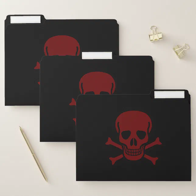Skull and Bones File Folder | Zazzle