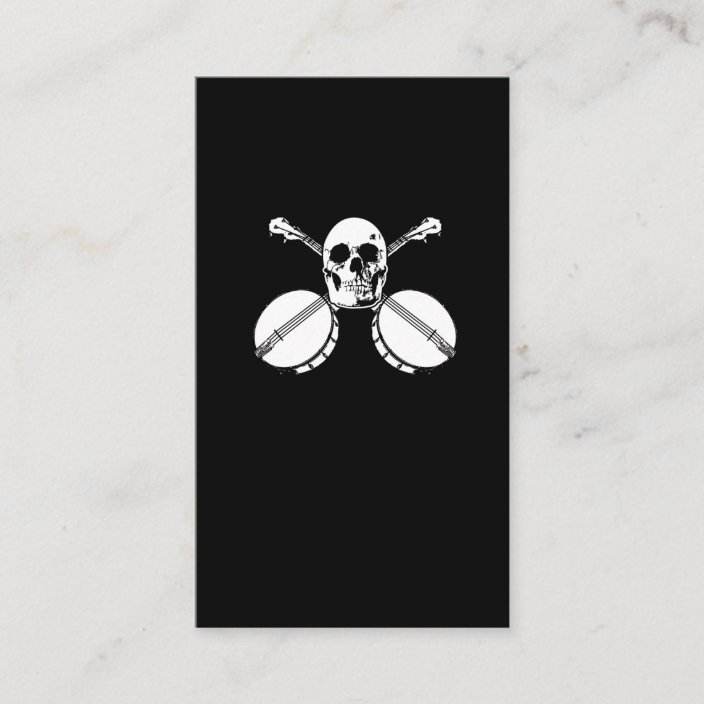 Skull and Cross Banjos - Bluegrass Newgrass Rock Business Card | Zazzle