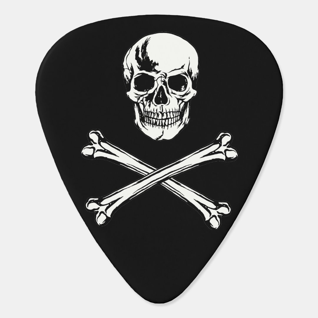Skull and Crossbones Guitar Pick | Zazzle