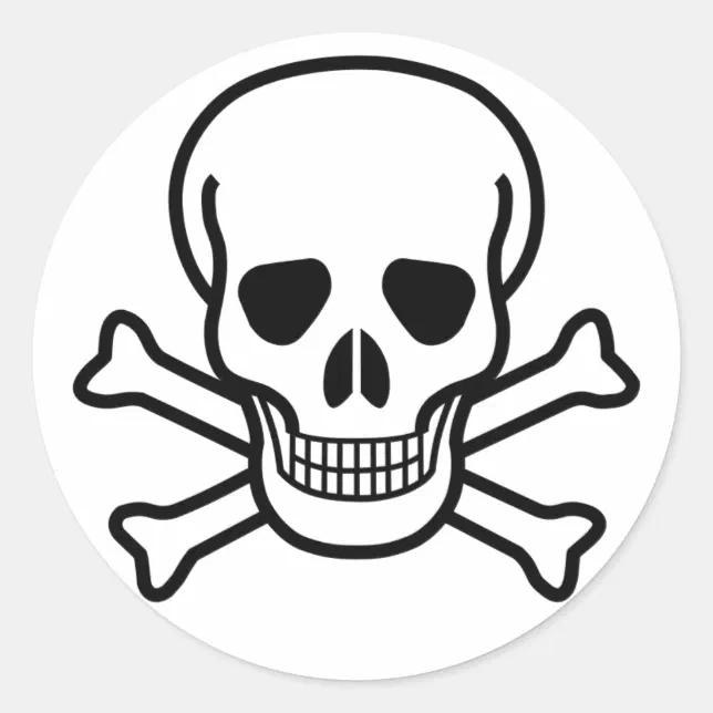 Skull and Crossbones Sticker | Zazzle