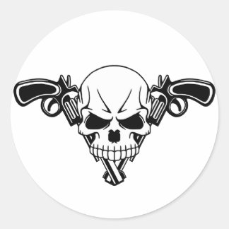Skull And Guns Stickers | Zazzle